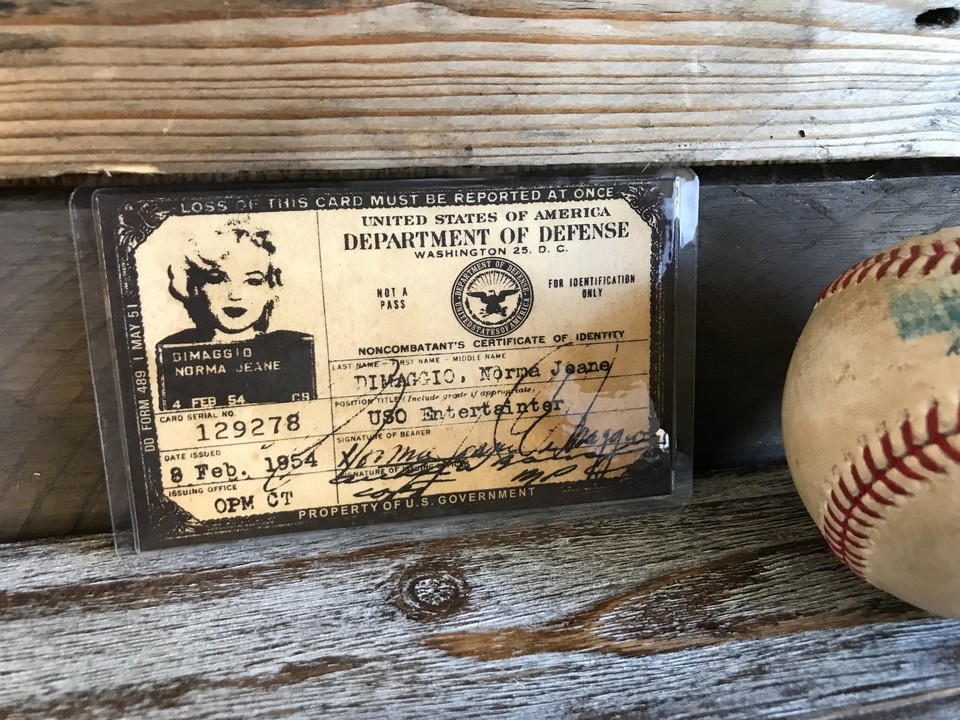 Marilyn Monroe 1954 USA USO Id Card License Drivers | eBay