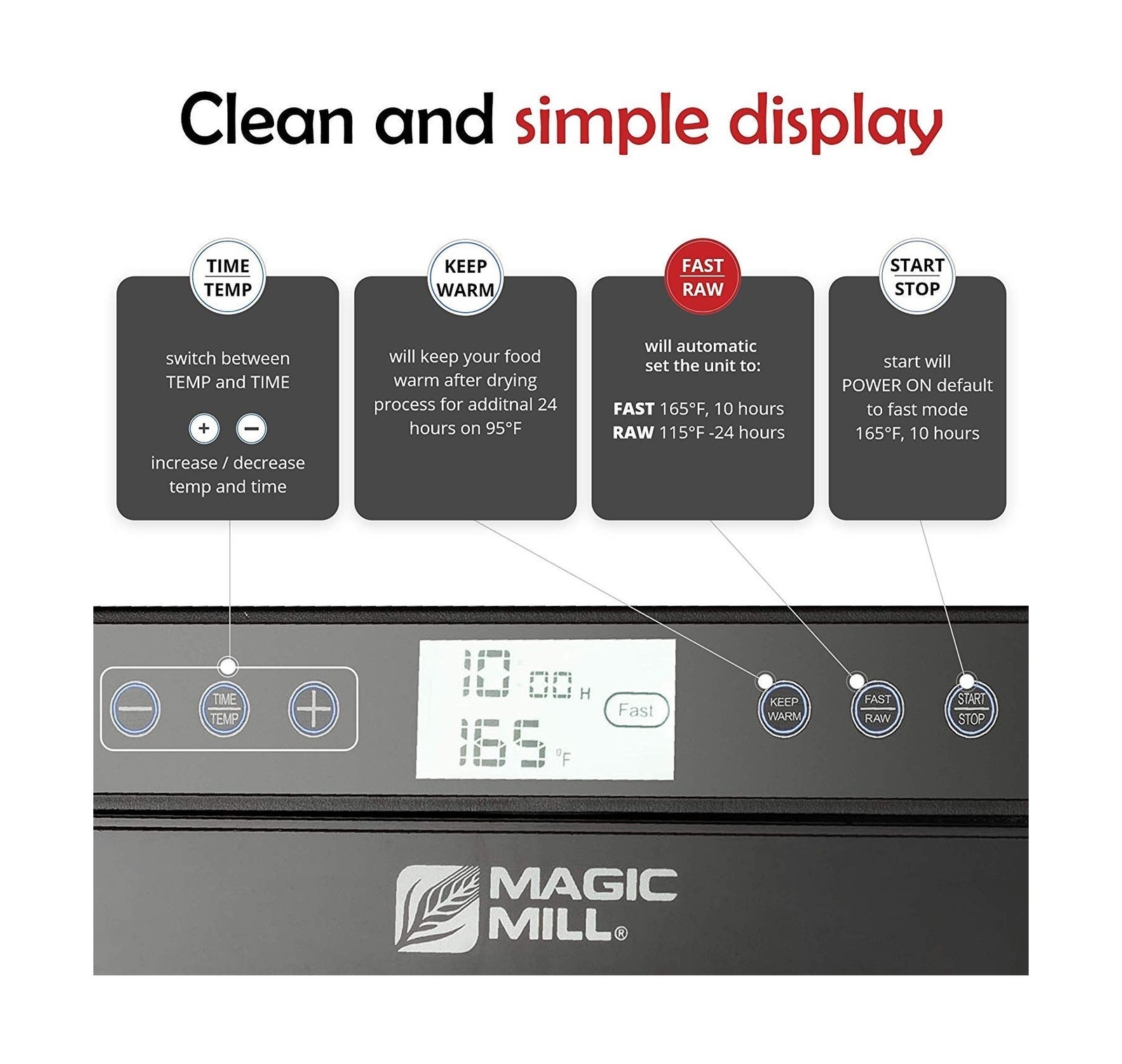 Magic Mill 9 SS Trays 2 Food Dehydrator - Black for sale online | eBay