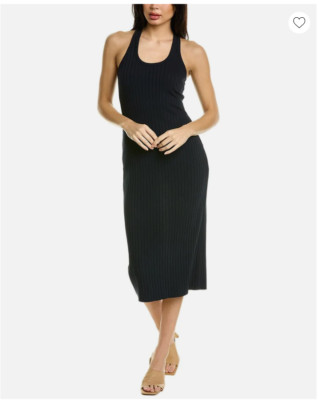 VINCE RIBBED RACERBACK TANK BLACK MIDI DRESS sz XL | eBay