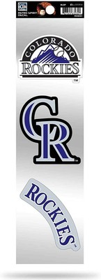 Colorado Rockies 3-Piece Retro Decal Sticker Sheet, Die Cut, Clear ...