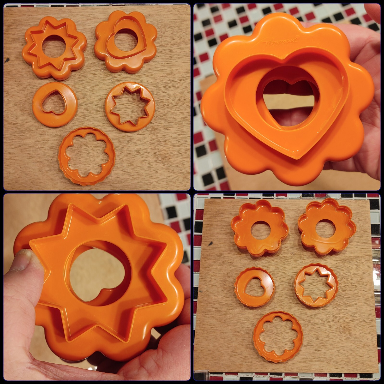 Vintage Tupperware Set of 5 Nesting Cookie Cutters ORANGE | eBay