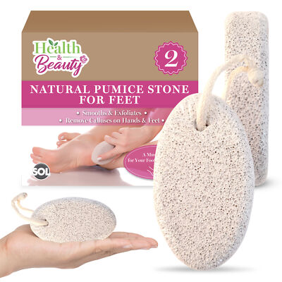 2pk Natural Pumice Stone For Feet | Hard Dead Skin Callus Remover ...