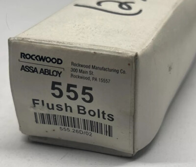 FLUSH BOLTS ASSA ABLOY ROCKWOOD 555 COMMERCIAL DOOR STAINLESS BRUSHED 2 ...