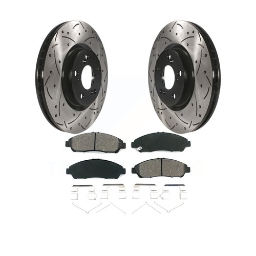 Front Drilled Slotted Brake Rotors Pads Kit for 2009-2015 Honda Pilot ...