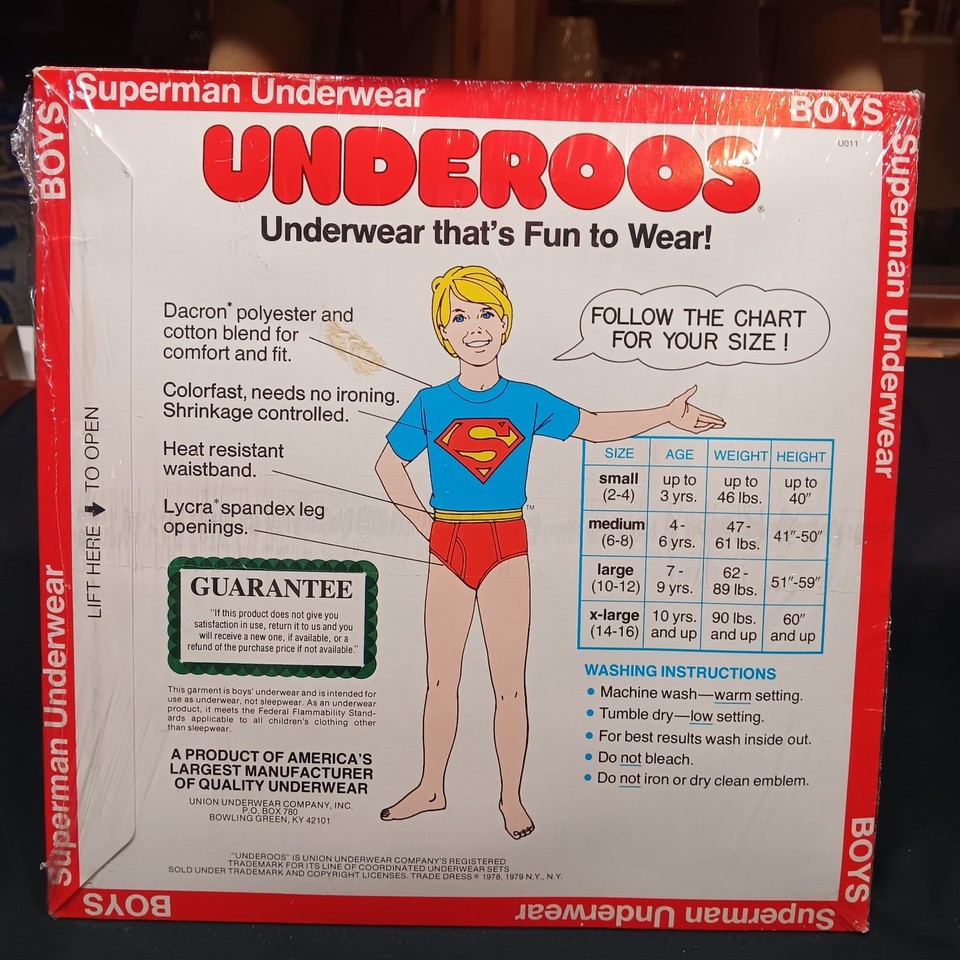 One Pair Boys Vintage 80s Superman Underoos Underwear Set Small | eBay