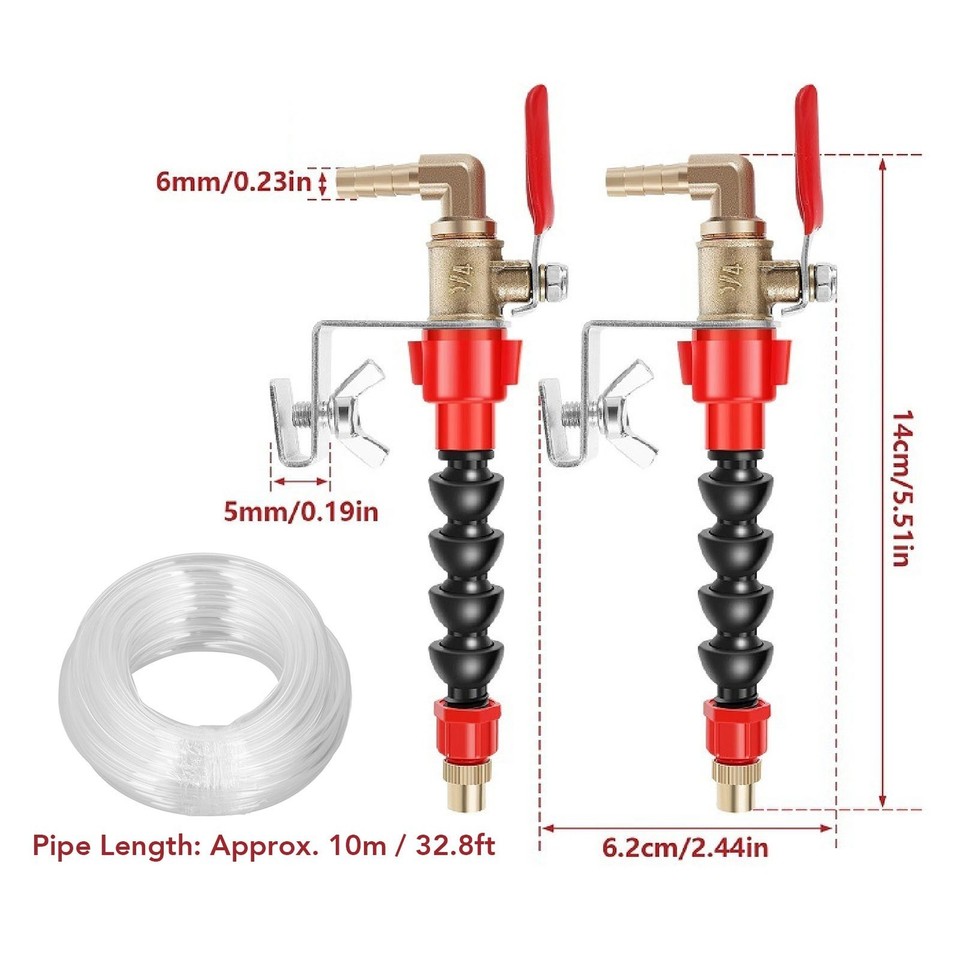 Dust Removal Water Sprayer 10M Pipe Universal Connector Nozzle Coolant ...