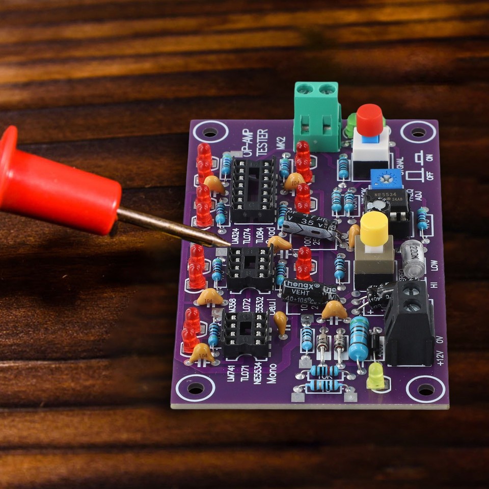 Pour Test de Circuit Op Amp Test Board LED Indicateur Board Double Op ...