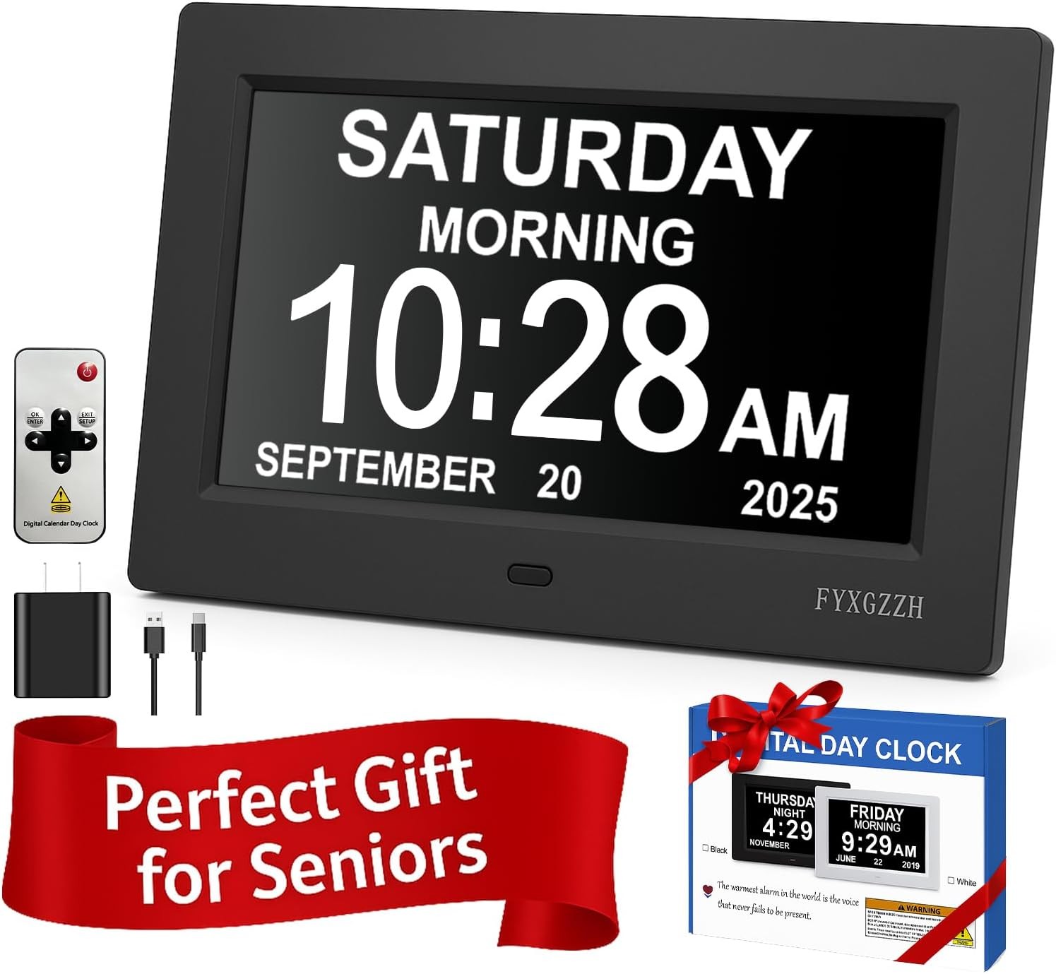 Digital Dementia Clock for Seniors, 7-Inch Clock with Date & Day, 19 ...