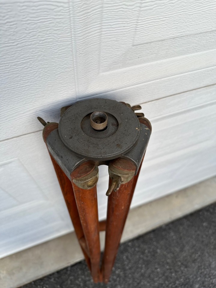 Vtg. Instrument Sight Level Transit Tripod Fixed Wooden Legs 60" | eBay