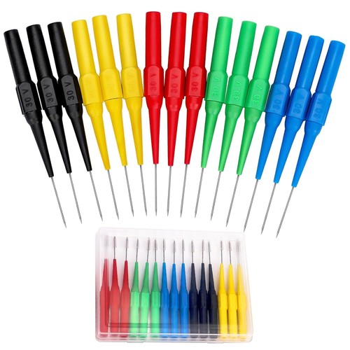 15pcs Test Back Probe Pin,Wire Piercing 7.87, red,black,blue,yellow ...