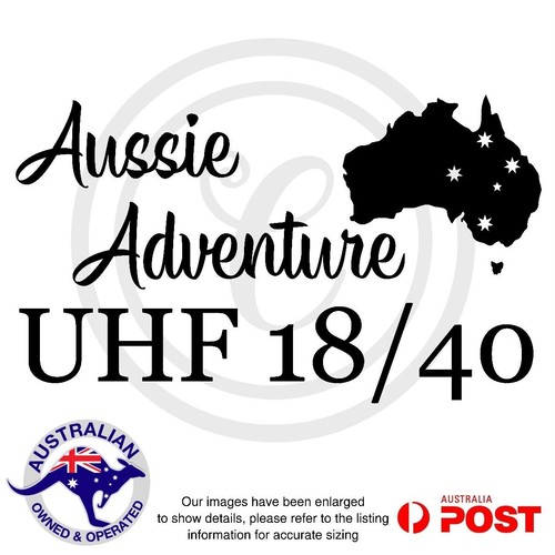 Aussie Adventure UHF Map Aust. Caravan Motorhome Gloss Vinyl Sticker ...