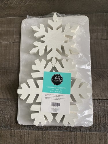 New Retired CHALK COUTURE Snowflake Wood Cutouts 2 Pack 6.5” & 8” | eBay