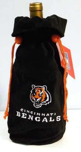 Cincinnati Bengals Gift Bag for Wine/Liquor Bottle w/Embroidered Team ...