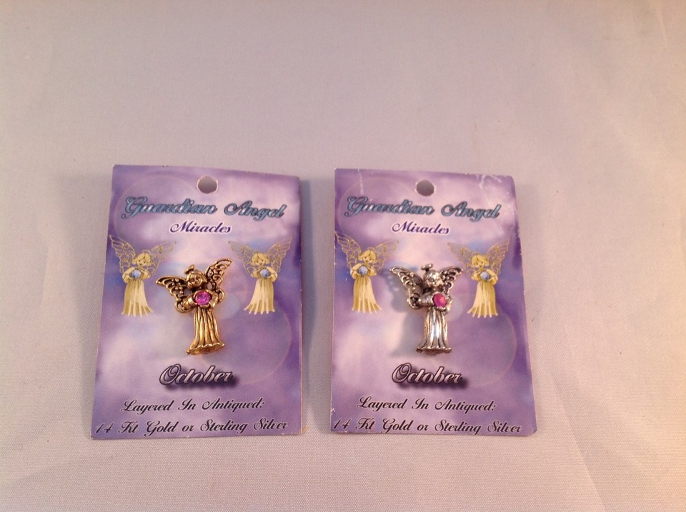 Guardian Angel Birthstone Pin Gold OR Sterling Silver finish NEW Made ...