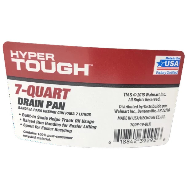 Hyper Tough Automotive 7-Quart Capacity - Oil Drain Pan Spout for Easy ...