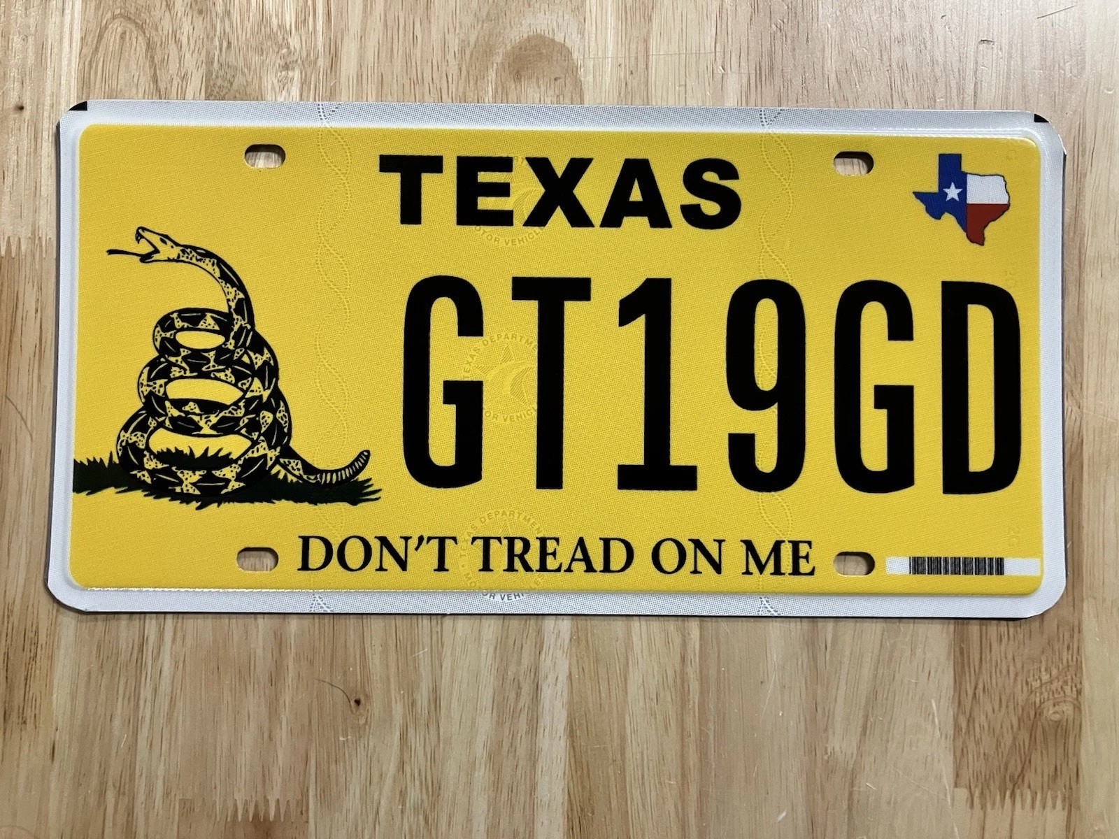 Authentic Texas Specialty License Plate 'Don't Tread On Me' Gadsden ...