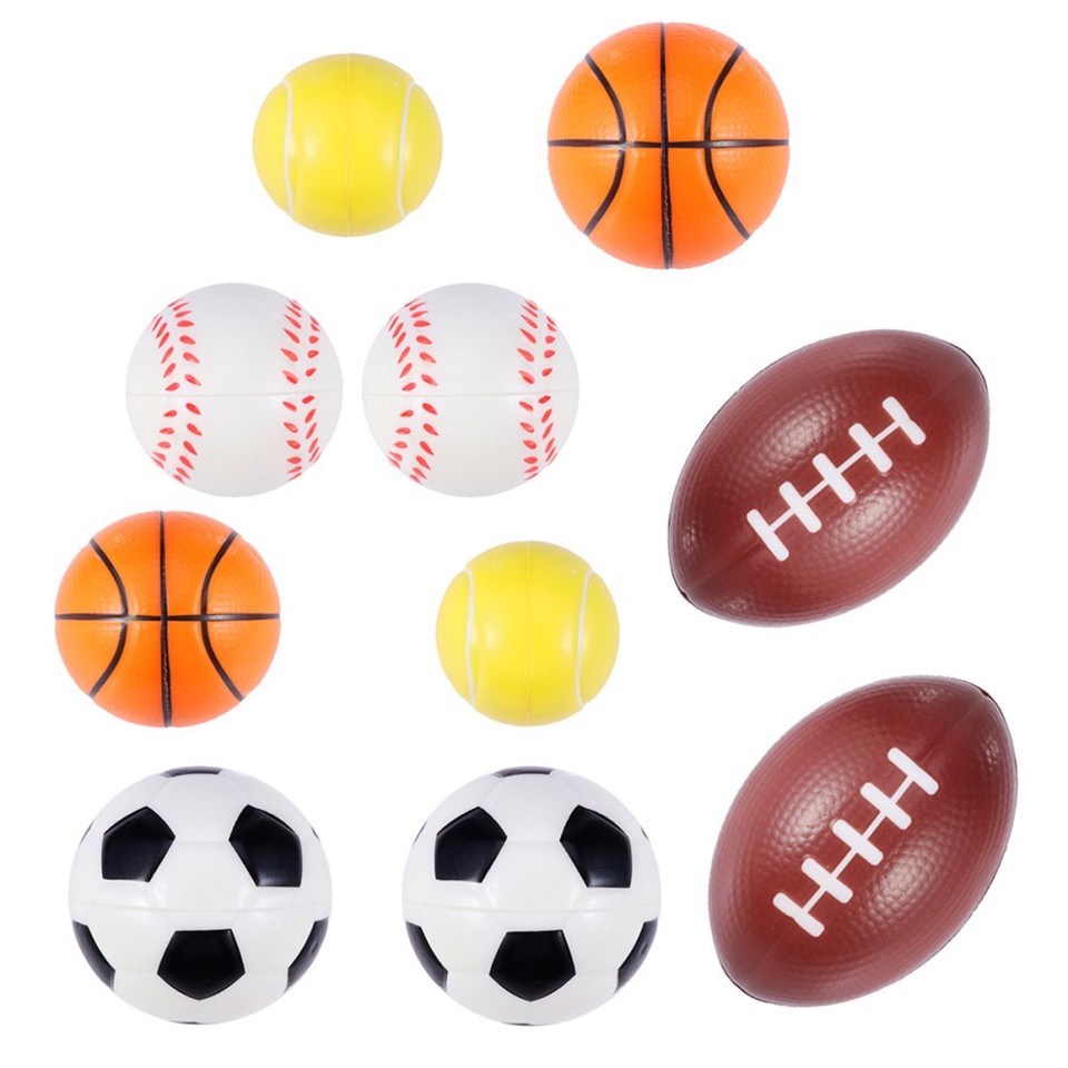 16 pcs PU Rugby Squeeze Ball Mini Sports Balls Toy Kids Party Games and ...