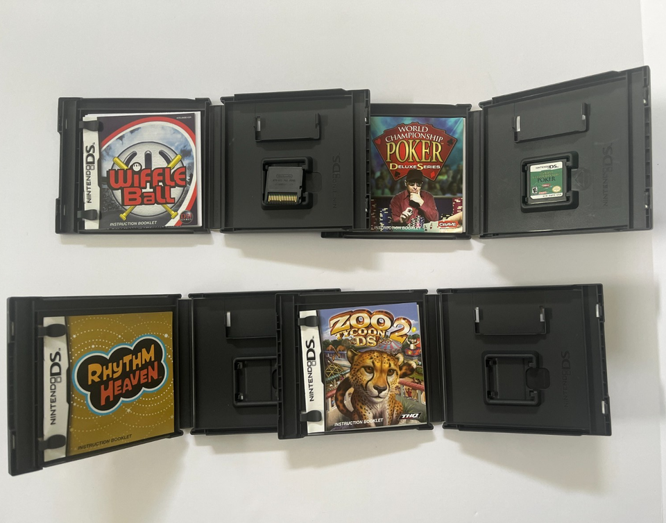 Nintendo DS Game Case & CIB Game Lot Rhythm Heaven Wiffle Ball Poker ...