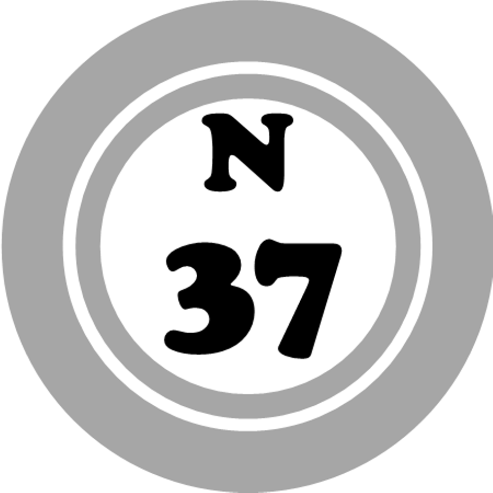 N 37 N37 Bingo Ball - 3 Inch Circle Sticker 3" x 3" - Hobby Number ...