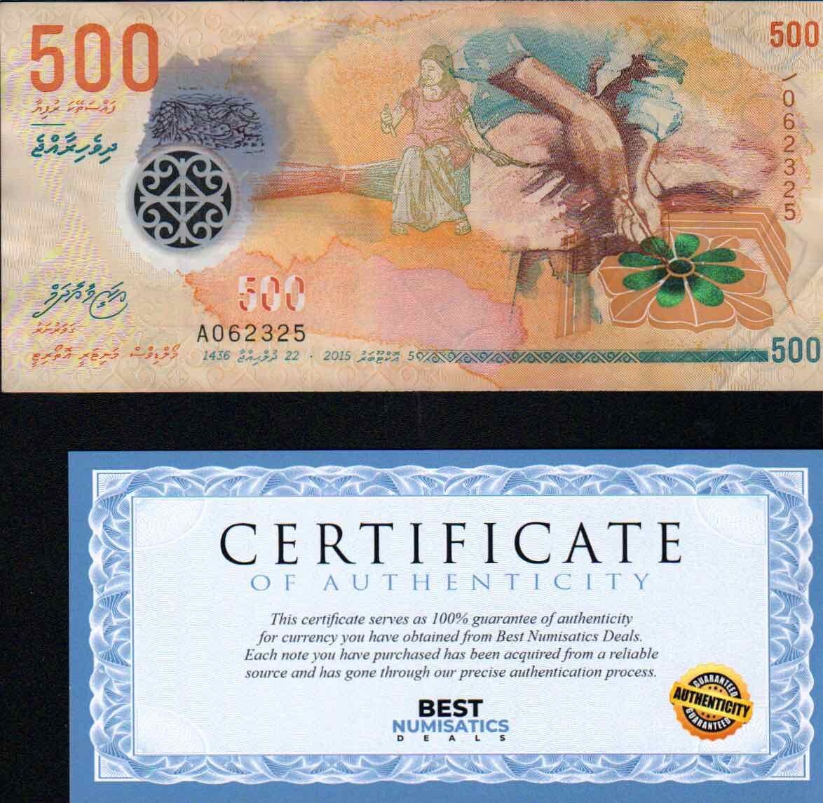 MALDIVES 500 Rufiyaa 2015 Polymer Banknote CIRCULATED -BEST- | eBay