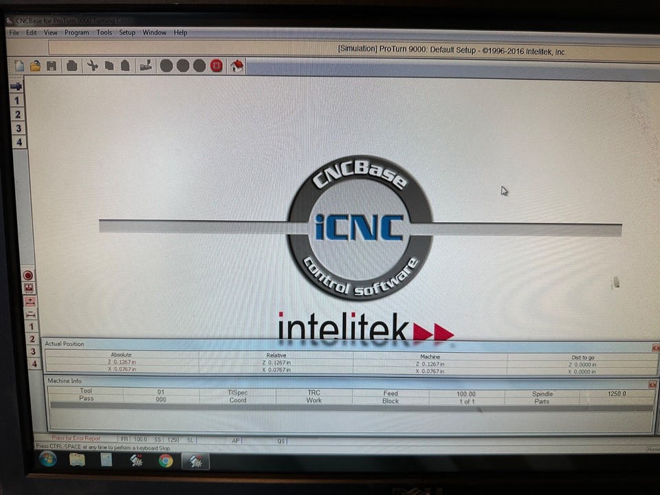 Intelitek Proturn 9000 Lathe Machine 110v With Computer CNC Software ...