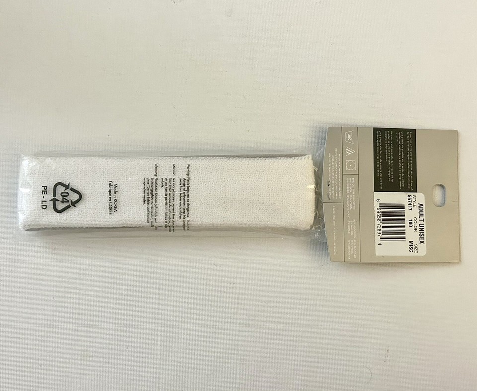 Nike Air Jordan Logo Jumpman Headband 2001 Vintage Basketball WHITE NWT ...