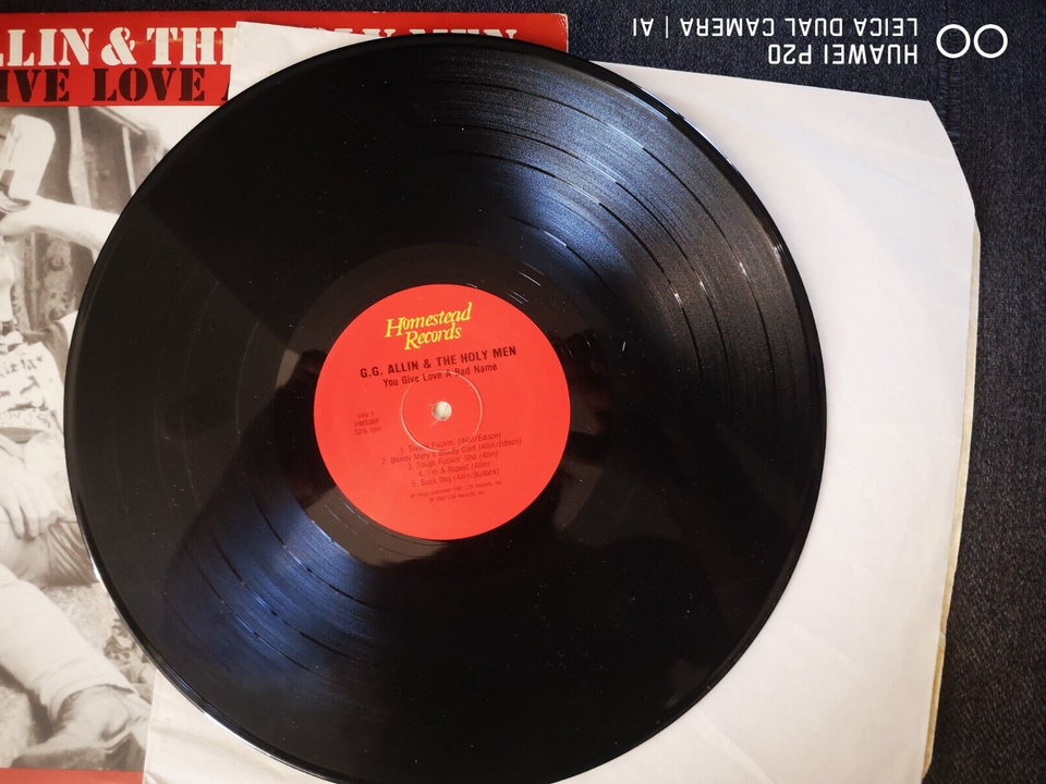 Vinyl 33T LP ORIGINAL GG Allin & The Holy Men You Give Love A Bad Name ...