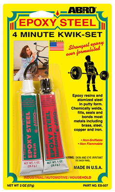 ABRO Epoxy Steel 4 Minute Quick Set Resin Weld Filler Adhesive Putty ...