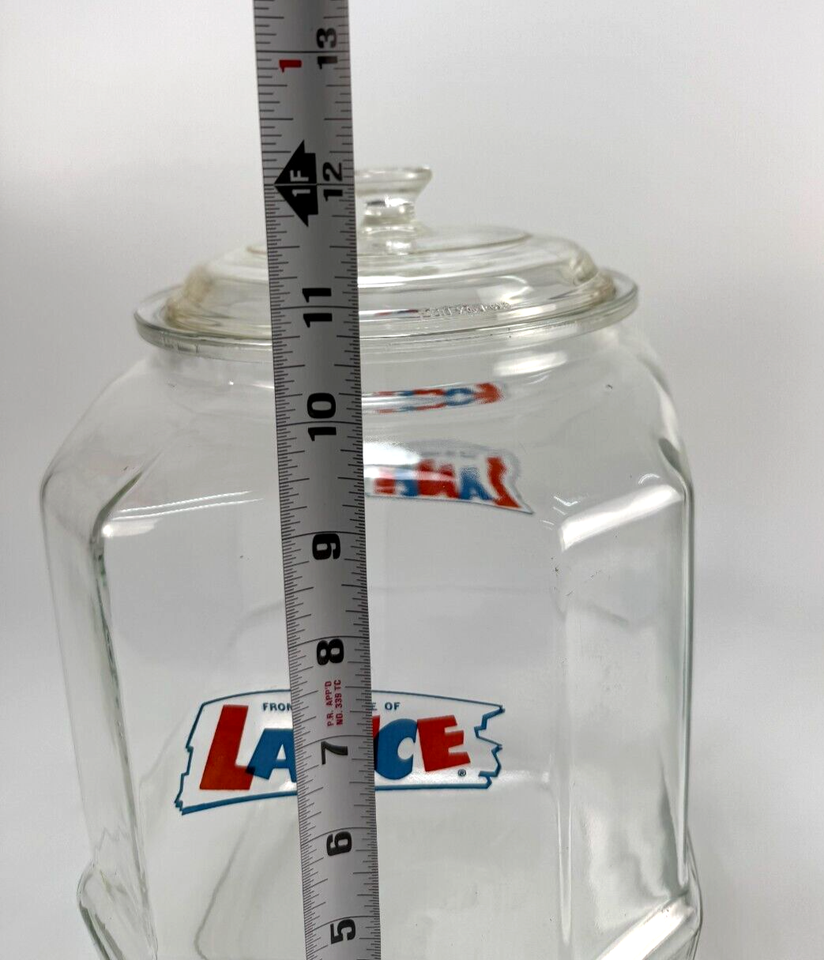 Vintage Lance Glass 8-Sided Cracker Cookie Jar Advertising Display w ...