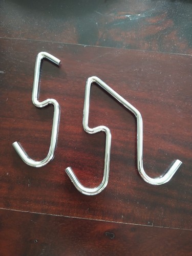 2 Stainless Steel Calphalon Pot Rack Hooks 1 Double 1 Single Excellent ...