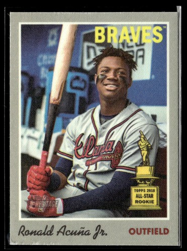 2019 Topps Heritage Ronald Acuña Jr. #7 1970 Cloth Stickers Atlanta ...
