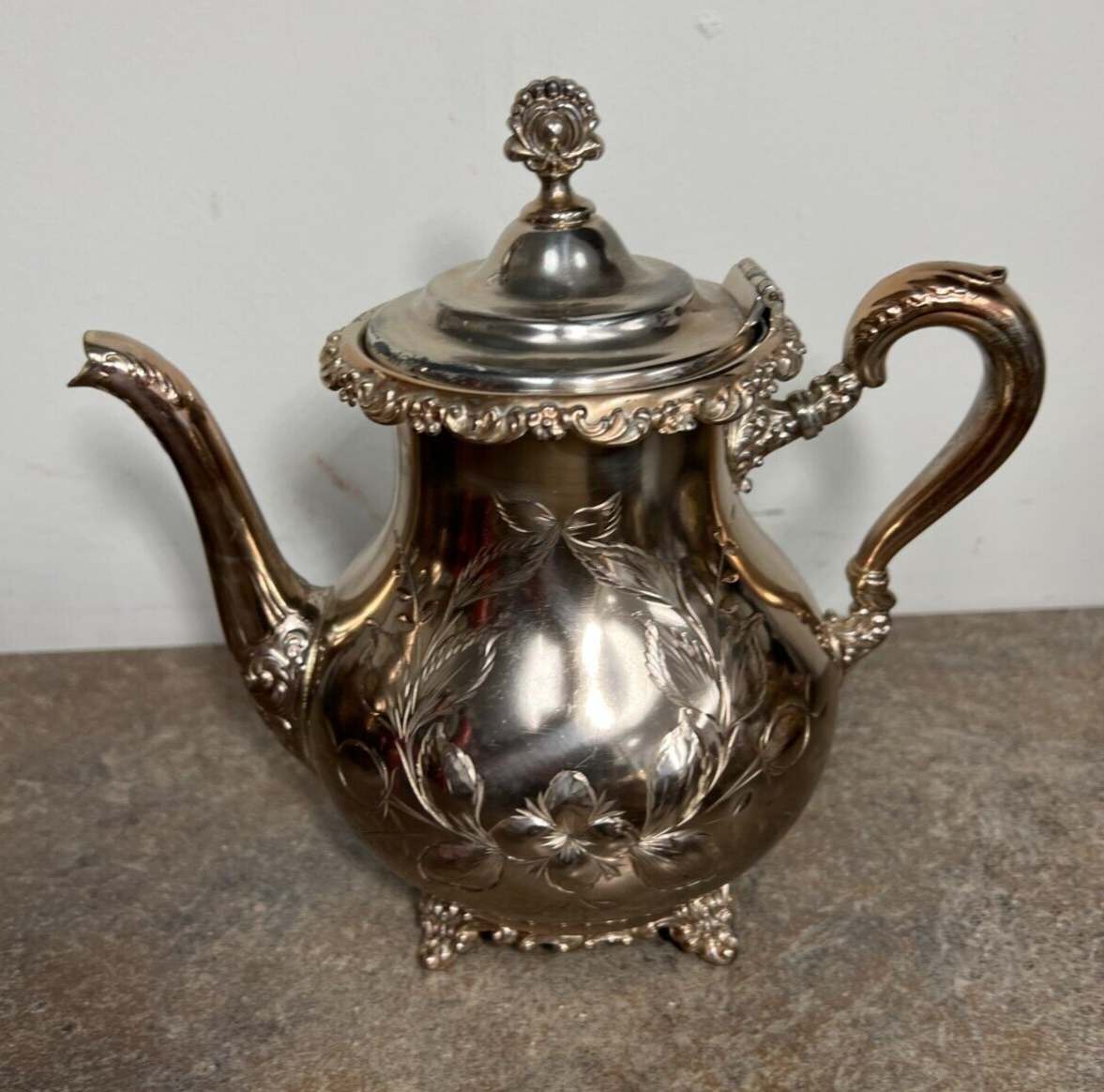 Vintage Mermod & Jaccard Quadruple Silverplate 4 Piece Tea Set St ...