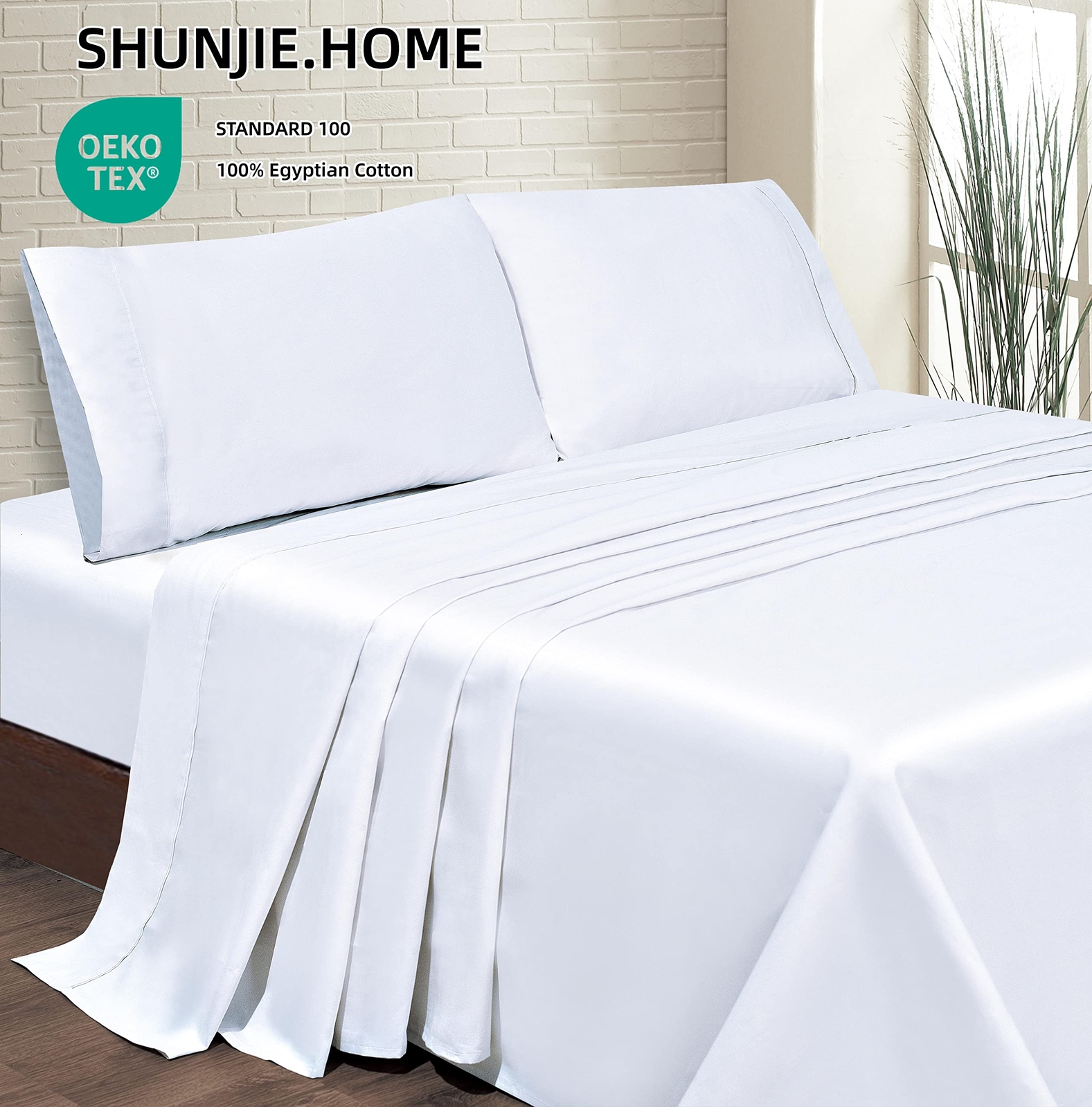 Bed Sheets Queen Size Set 4 Pieces 600 Thread Count 100% Egyptian ...