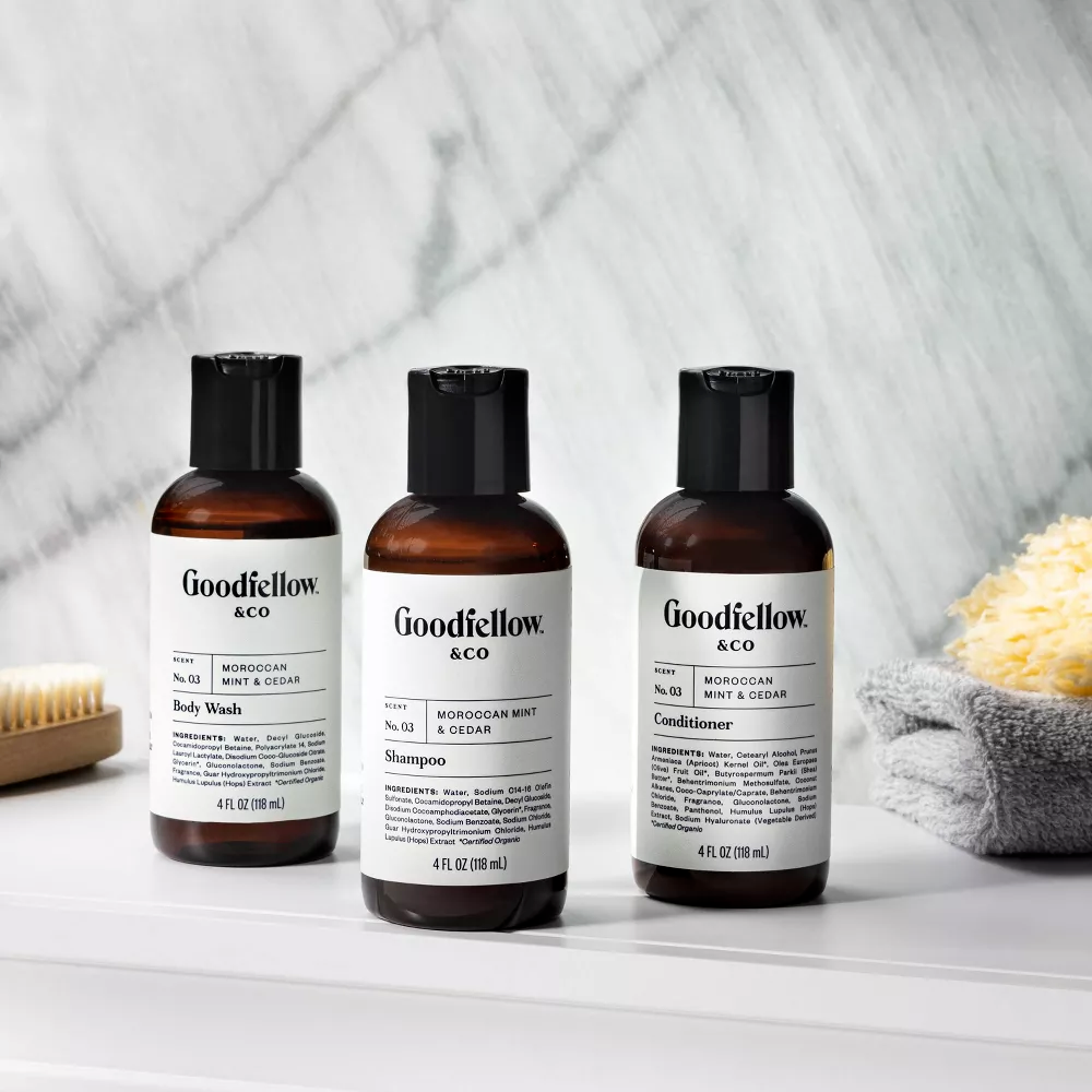 Goodfellow & Co Men's On The Go Set 4 ounces Each Body Wash/Shampoo ...
