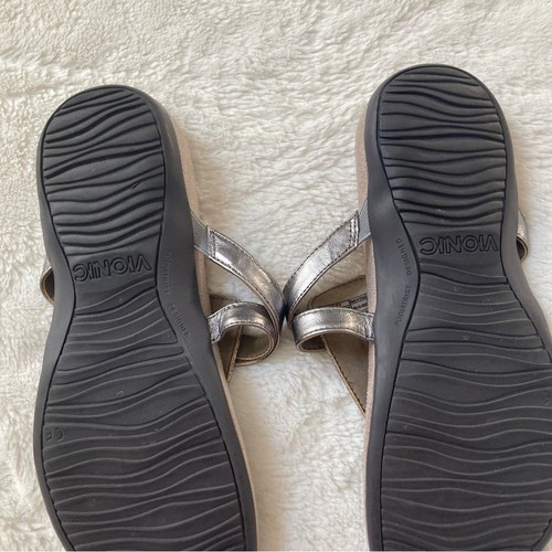 Vionic Karley comfort orthotic arch support sandals silver slip on size ...