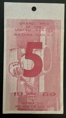 JOCHEN RINDT 1ST F1 WIN - 1969 United States Formula 1 Grand Prix Pass ...