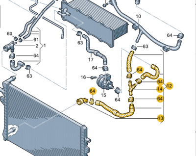 VOLKSWAGEN TIGUAN 5N Right Water Coolant Radiator Hose 5N0122051BR NEW ...
