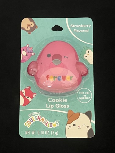 New Squishmallow COOKIE The FLAMINGO Squishy Lip Gloss STRAWBERRY ...
