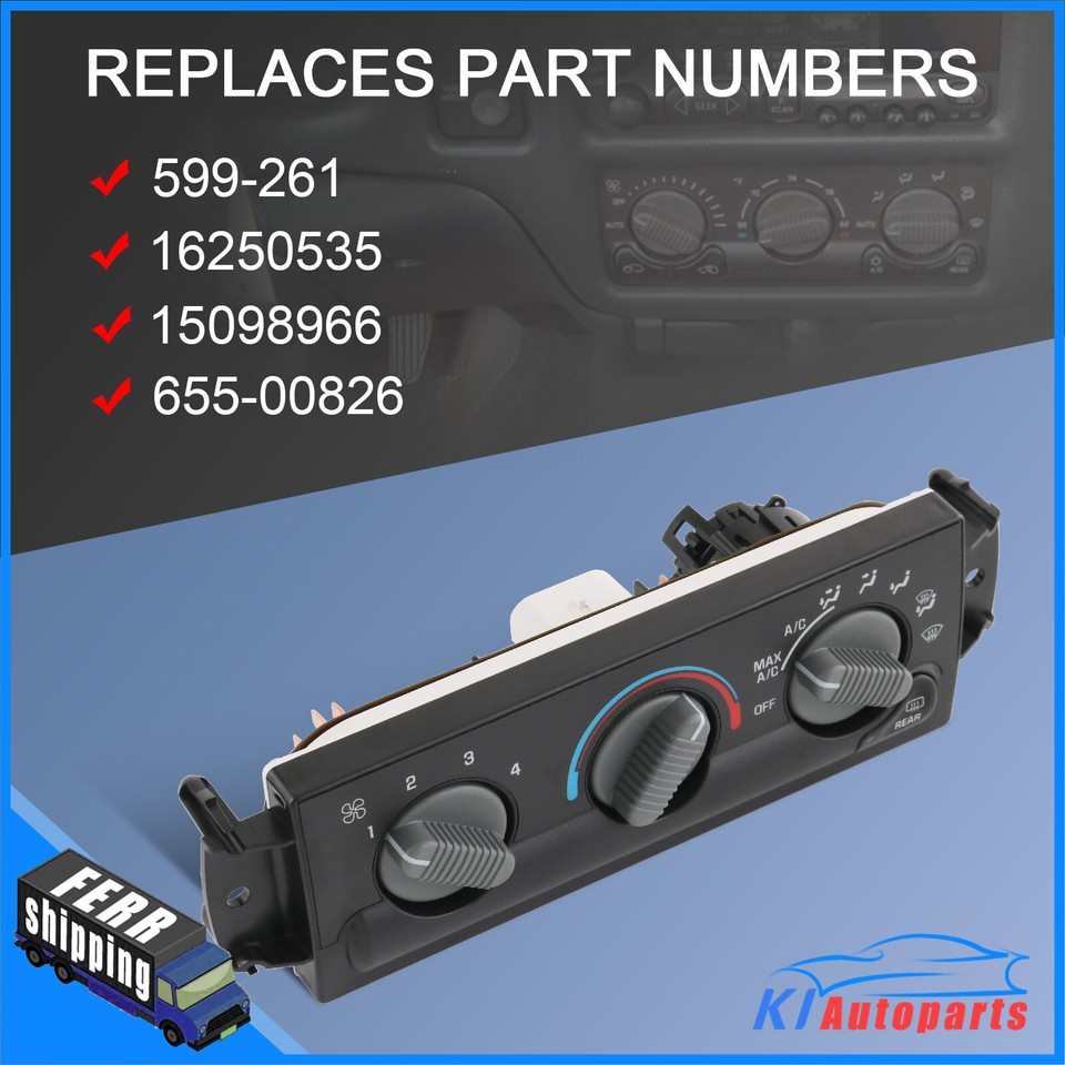 Rear Heater A/C Climate Control Switch Defrost For 99-01 Chevy Blazer ...