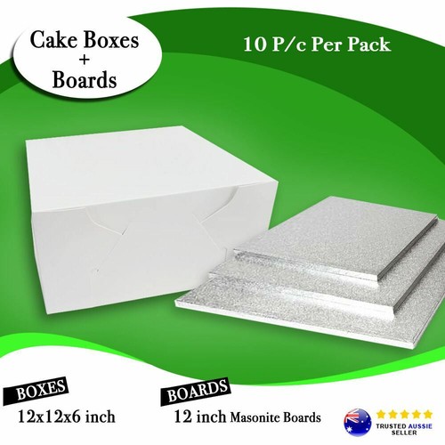 CAKE DECORATING CAKE BOXES 12x12x6" 10Pk+Masonite Board Tall Wedding ...
