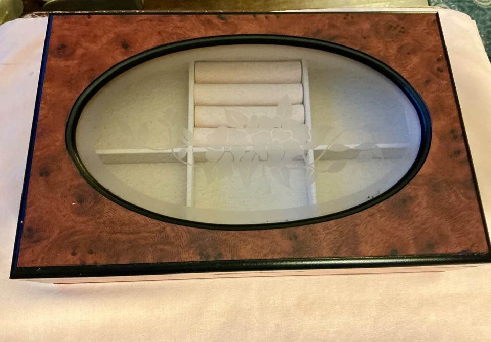Wooden well made jewelry box 11 x 7” (beautiful design) great gift idea ...