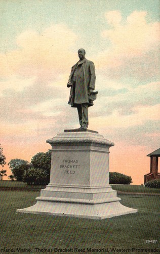 Postcard ME Portland Thomas Brackett Reed Memorial Western Promenade PC L3454 | eBay