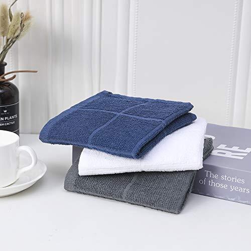 Blue Dish Cloths Kitchen Highly Absorbent Navy Dish Rags 100% Cotton ...