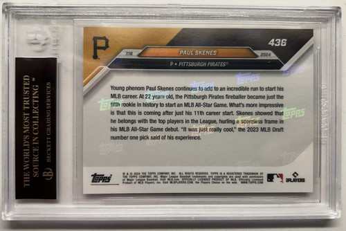 Paul Skenes 2024 Topps Now All Star Game Rookie RC #436 BGS 10 BLACK ...