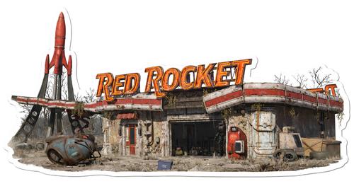 Red Rocket Gas Station Fallout Building - Decal - Sticker | eBay