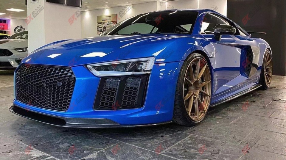 Fit For Audi R8 V10 Coupe 2016-2018 Carbon Fiber Front Rear Bumper Lip ...