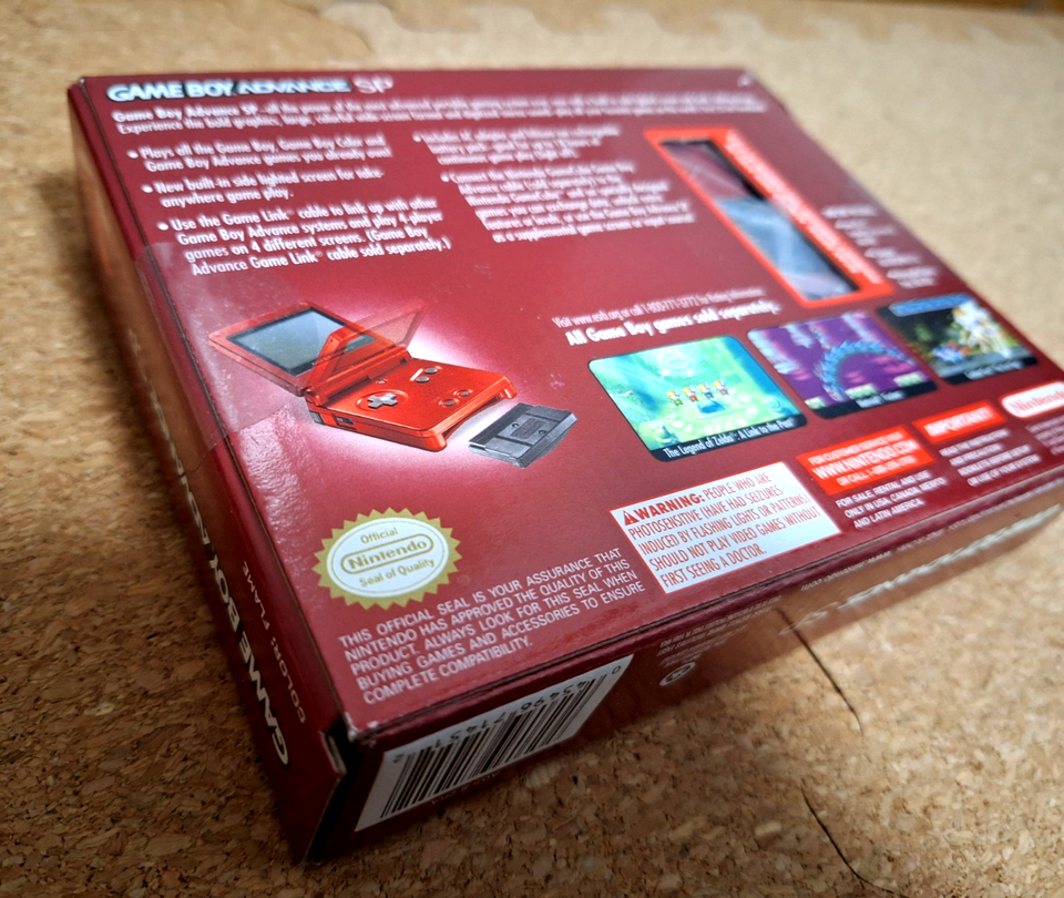 NEW Nintendo GameBoy Advance SP Flame Red *BEAUTIFUL BOX - Read Desc ...