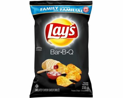 Lays BAR-B-Q Barbeque Chips Large Family Size 235g From Canada Fresh ...