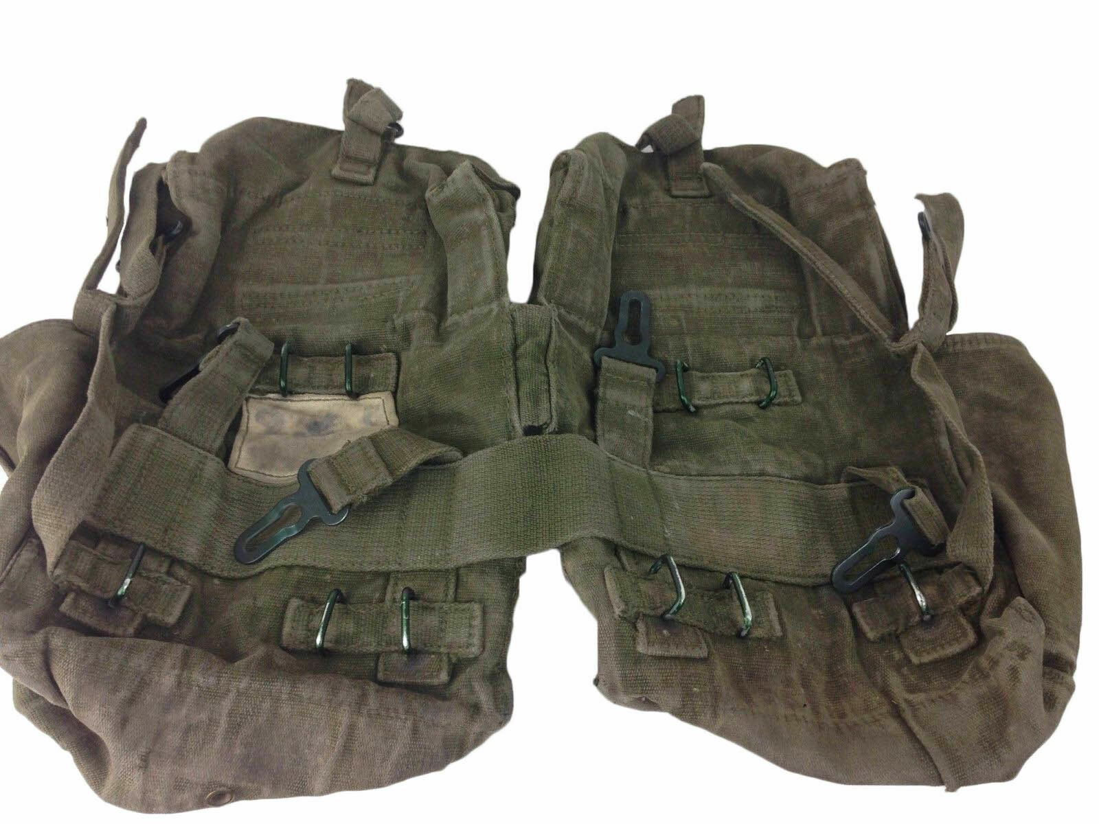 British 58 Pattern Double Kidney Pouch Cotton Webbing Olive Drab Green ...