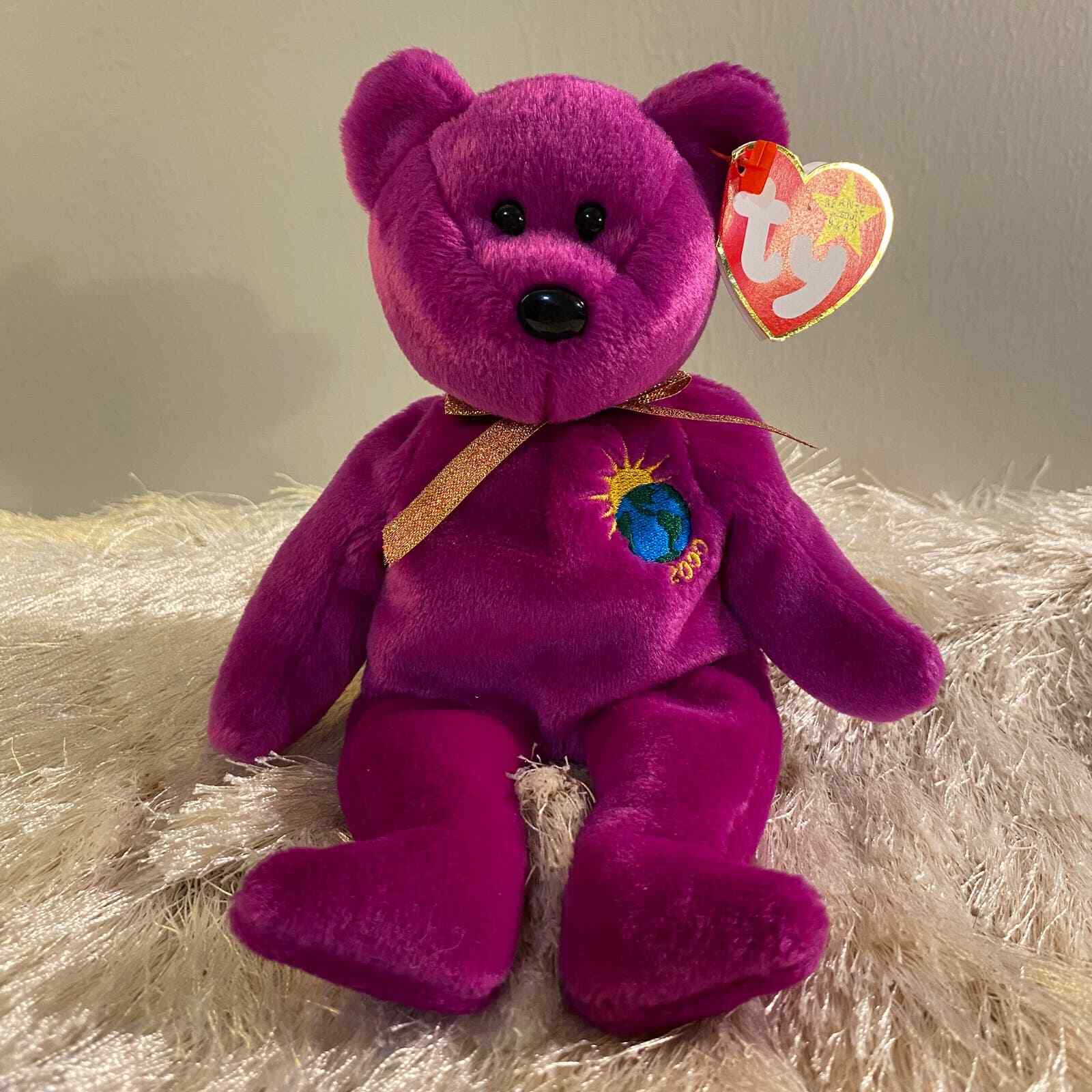 RARE Ty Beanie Baby Bear Millennium 🎊 name spelled wrong! Major ERROR 🧸 ...